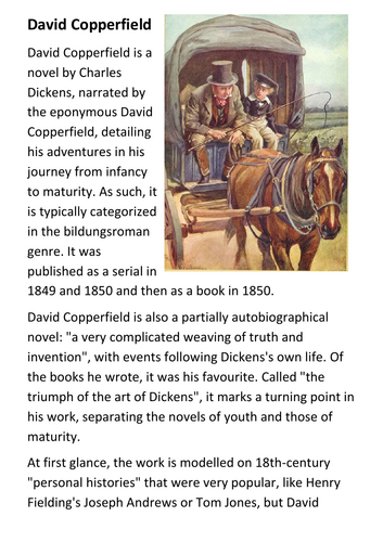 David Copperfield Handout | Teaching Resources