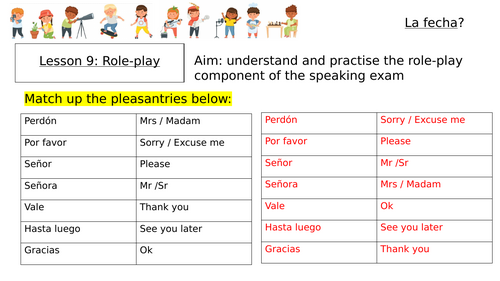 Module 1 Diviertete - ROLE PLAY Introduction and Practice - Spanish ...