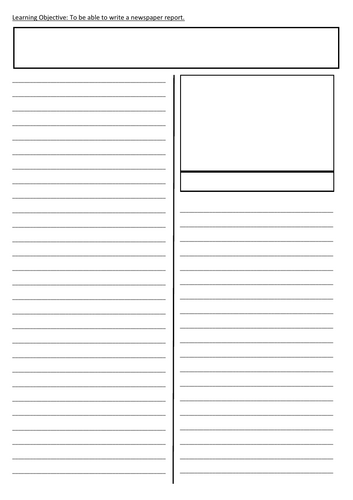 Newspaper Report Writing Template | Teaching Resources