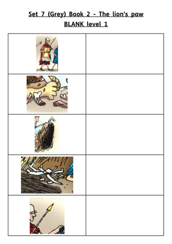 RWI Set 7 (Grey) Book 2 - The lion's paw resources | Teaching Resources