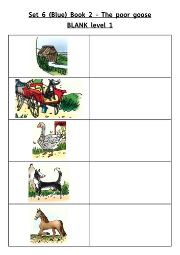 RWI Set 6 (Blue) Book 2 - The poor goose | Teaching Resources