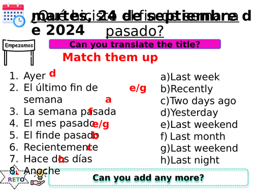 El fin de semana pasado | Teaching Resources