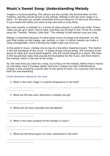KS3 Music Cover - Understanding Melody | Teaching Resources