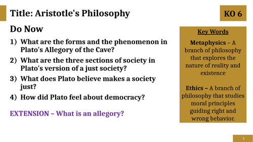 Aristotle's Philosophy | Teaching Resources
