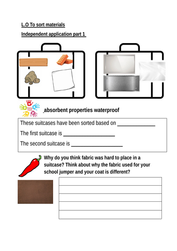 KS1 To sort materials. | Teaching Resources