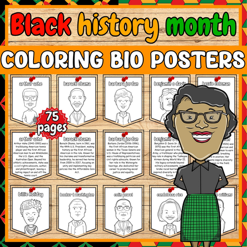Black History Month Bulletin Board | BHM coloring biography posters ...