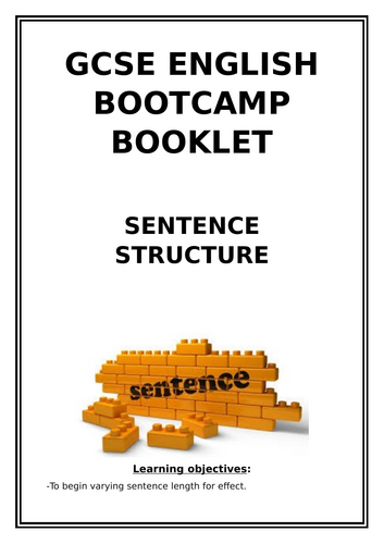 English Bootcamp GCSE Booklet | Teaching Resources