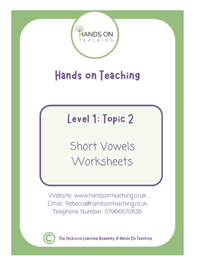 Hand on Teaching Short Vowels Worksheets | Teaching Resources