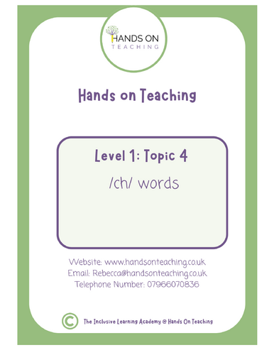 Hands on Teaching /ch/ Words Game | Teaching Resources