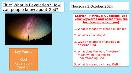 Y7 NEW KS3 CATHOLIC RED: Creation and Covenant - Revelation Lesson ...