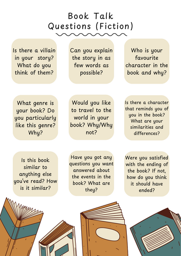 Book Talk Question Prompts | Teaching Resources