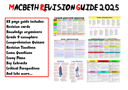 Macbeth Revision 2025 63 page booklet | Teaching Resources