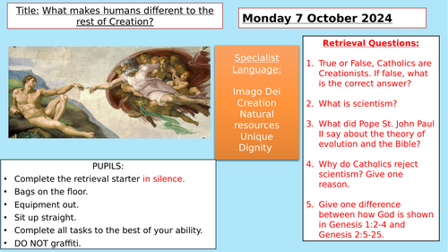 Y7: KS3 CATHOLIC RED: Creation and Covenant - What makes humans ...