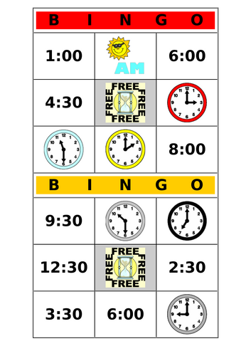 Time to the o'clock and half past: analogue, digital and written ...