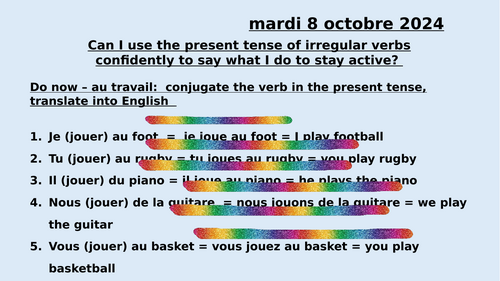 Tu as une vie active GCSE French Edexcel 2024 | Teaching Resources