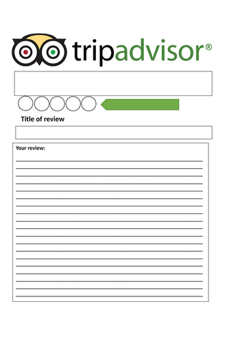 Trip Advisor Template | Teaching Resources