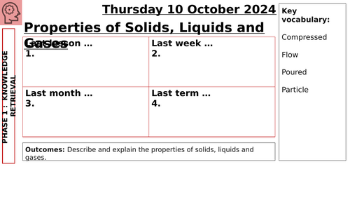Properties of Solids, Liquids and Gases | Teaching Resources