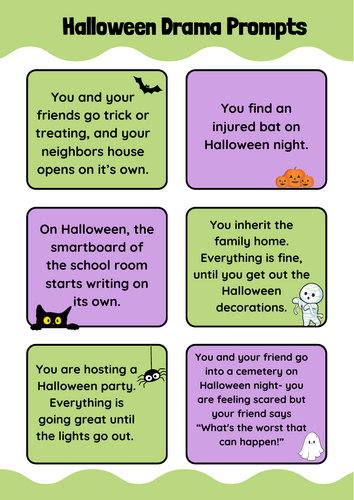 Halloween Drama Prompts | Teaching Resources
