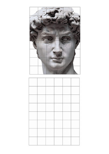 Grid Drawing Art Portraits Cover Lesson Grid technique | Teaching Resources