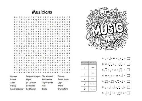 Music Cover Worksheet | Teaching Resources