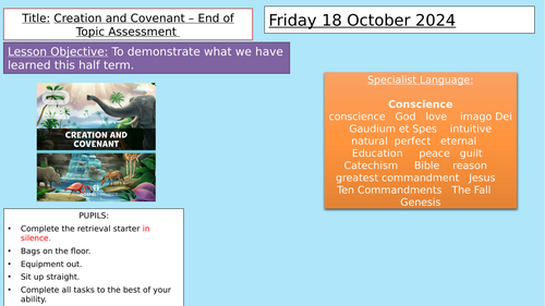 Y8: KS3 CATHOLIC RED: Creation and Covenant - End of Unit Assessment ...
