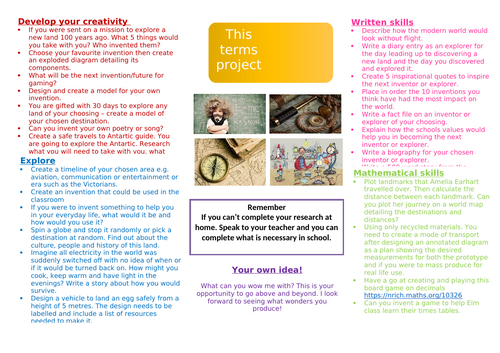 Inventors and explorers homework | Teaching Resources