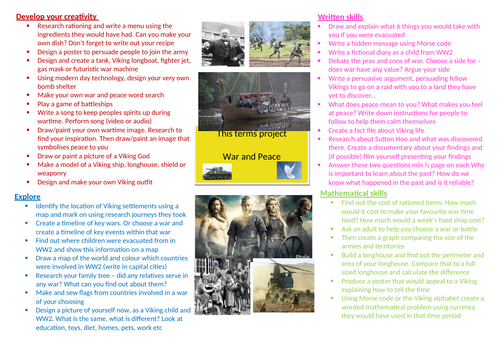 War and Peace Homework | Teaching Resources