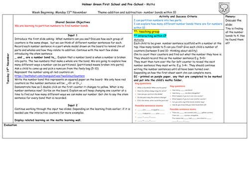 Example Year One Planning Templates | Teaching Resources