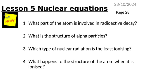 KS4 GCSE Triple Physics Radioactivity Unit | Teaching Resources