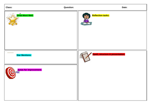 Whole class feedback template | Teaching Resources