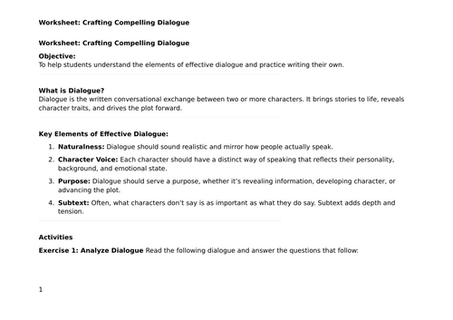 The Power of Dialogue | Teaching Resources