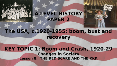 EDEXCEL A LEVEL HISTORY BOOM, BUST AND RECOVERY IN THE USA KT1 PART 3 ...