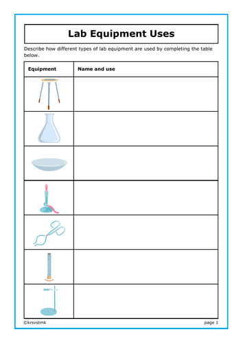 Lab Equipment Uses + Answers | Teaching Resources