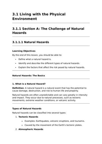 Natural Hazards - GCSE Geography Lesson | Teaching Resources Natural Hazards - GCSE Geography Lesson | Teaching Resources