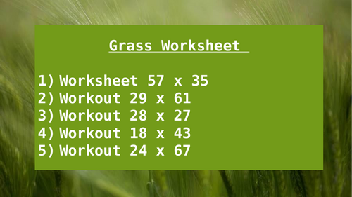 GRASS WORKSHEET 11 | Teaching Resources