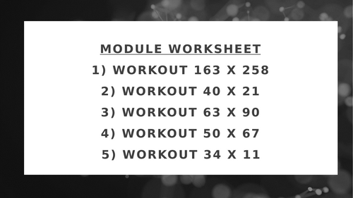 MODULE WORKSHEET 12 | Teaching Resources