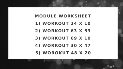 MODULE WORKSHEET 24 | Teaching Resources