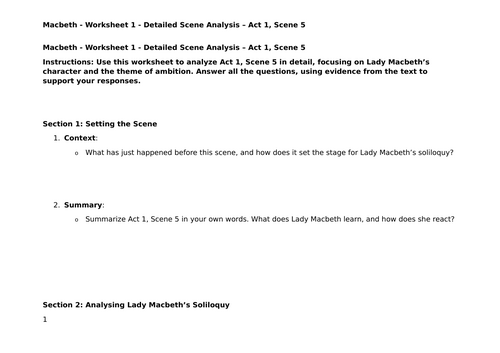 Macbeth GCSE English Literature Revision Pack | Teaching Resources