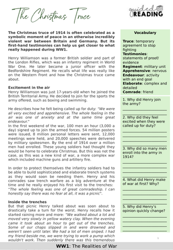 The Christmas Truce- Guided Creative Writing | Teaching Resources