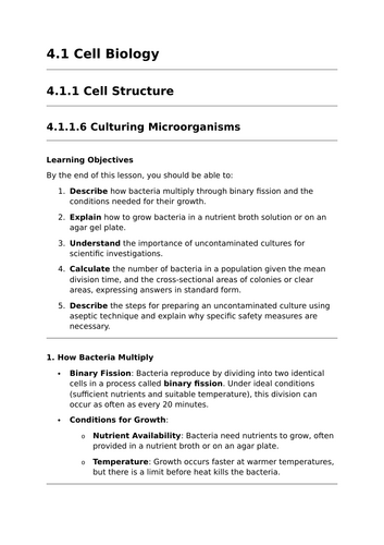 Culturing Microorganisms - Lesson for GCSE Biology | Teaching Resources