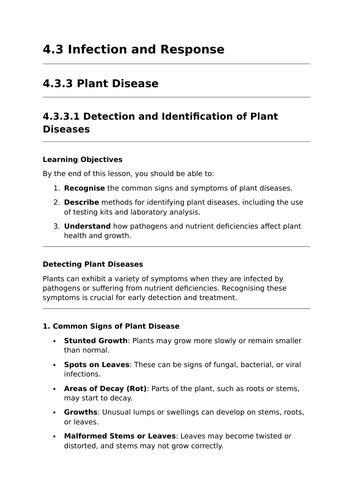 Detection and Identification of Plant Diseases - Lesson for GCSE ...