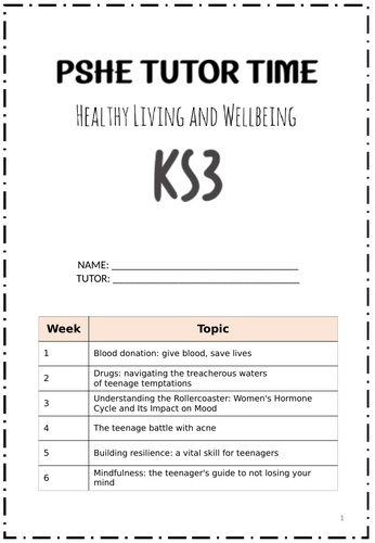 PSHE- KS3- Guided Reading- Healthy Living and Wellbeing | Teaching ...