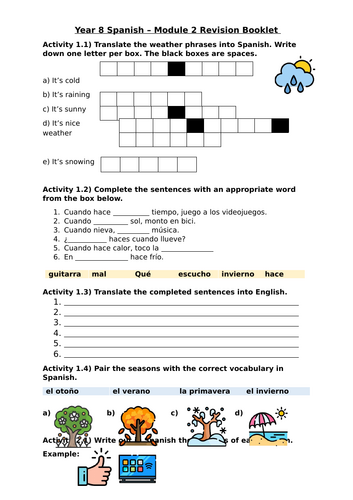 VIVA 1 Module 2 Revision Booklet | Teaching Resources