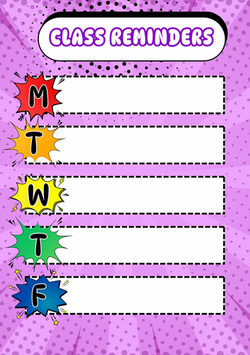 Cartoon Style Class Reminders | Teaching Resources