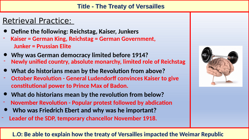 Nazi Germany - Treaty of Versailles | Teaching Resources
