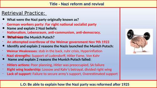 KS5 - Nazi Reorganisation | Teaching Resources