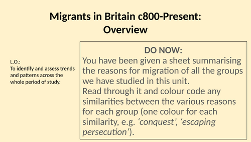 Edexcel / Pearson GCSE History Paper 1 Migrants in Britain 1900-Present ...