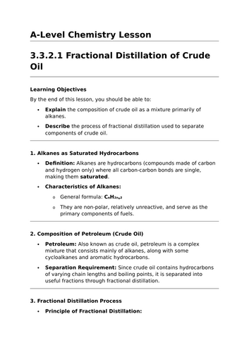 Fractional Distillation of Crude Oil - A-Level Chemistry Lesson ...