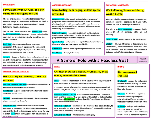Edexcel IGCSE English Language - A Game of Polo With A Headless Goat ...