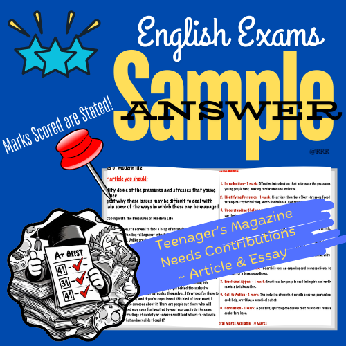 Teen Magazine Article: Sample Answer with Marks Breakdown for GCSE ...